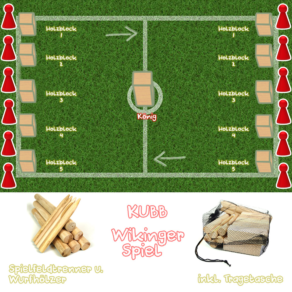 Kubb XXL Wikingerspiel Wikinger Schach Holzspiel Wikingerschach ...