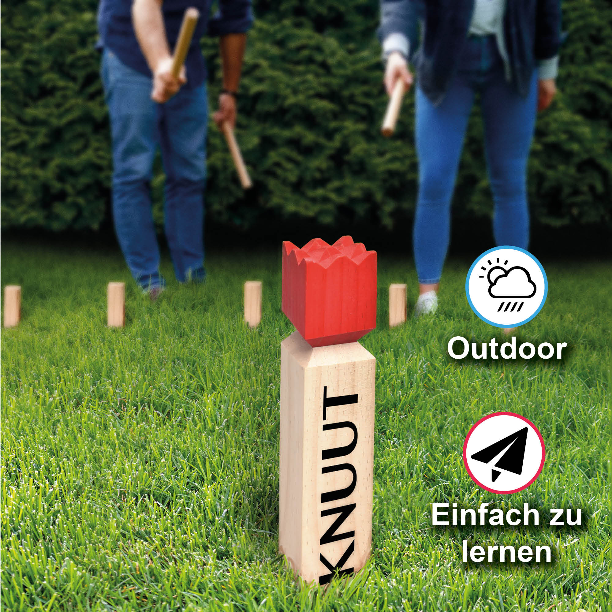 KUBB Wikingerspiel XXL Outdoor-Schach Wikinger-Spiel Holz-Wurfspiel ...